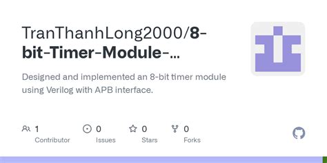 github tranthanhlong2000 8 bit timer module development designed and
