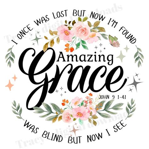 Amazing Grace Digital Clip Art Png Sublimation Download John 9