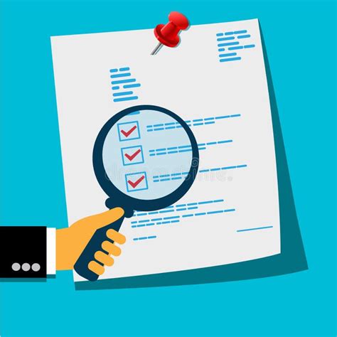 Document Analysis Concept In Flat Design For Web Vector Stock Vector