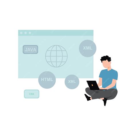 Premium Vector The Guy Is Coding The Browser
