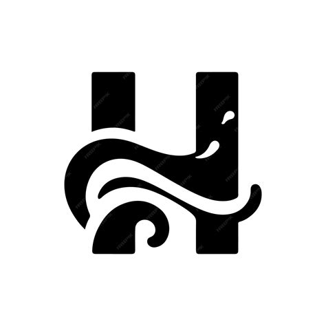 Creative Letter H Silhouette Icon With Curved Shape Creative Letter H