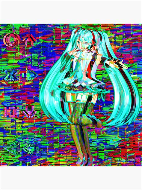 Glitchcore Miku Sticker By Shopmirai Redbubble