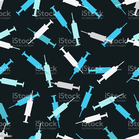 다채로운 주사기를 가진 이음새가 없는 무늬 벡터 일러스트 레이 션 다중 색상에 대한 스톡 벡터 아트 및 기타 이미지 다중 색상 코로나바이러스감염증 19 백신 독감