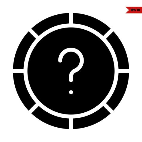 Question Mark In Button Glyph Icon Vector Art At Vecteezy