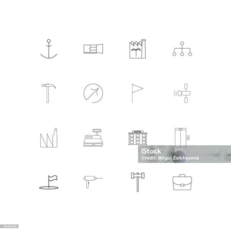 산업 선형 얇은 아이콘 설정합니다 간단한 벡터 아이콘 설명 0명에 대한 스톡 벡터 아트 및 기타 이미지 0명 공장 산업 건물 금고 소매 장비 Istock