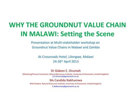 Why The Groundnut Value Chain In Malawi Ppt