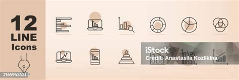 데이터 분석 세트 아이콘입니다 막대 차트 휴대용 퍼스널 컴퓨터 돋보기 파이 차트 벤 다이어그램 컴퓨터 모바일 피라미드 하향 추세 상향 추세 코인 스택 데이터 시각화 통계