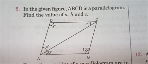 In The Given Figure Abcd Is A Parallelogram Find The Value Of A B And
