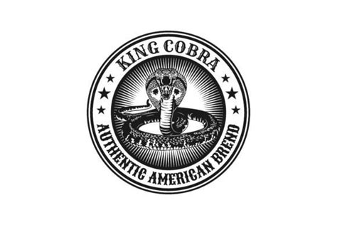 Round Vintage King Cobra Emblem Monochr Graphic By Pch Vector