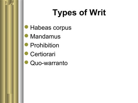 Writ Types Of Writ Ppt
