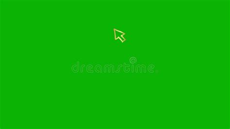 Animated Golden Symbol Of Mouse Cursor Arrow Moves Out And Clicks Icon In Sketch Style Stock