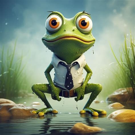 Premium Ai Image Funny Frog Illustration