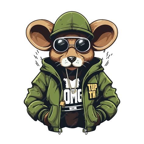 Premium Vector Thug Mouse Streetwear And Edgy Logos In Green And Brown