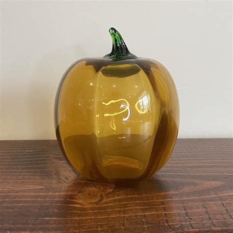 Blenko Glass Pumpkin Halloween Art Colored Glass Depop