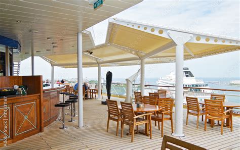 Outdoor Terrace Or Patio With Seating And Bar On Luxury Celebrity