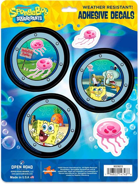 Spongebob Squarepants Adhesive Vinyl Decal Set Fun Spongebob Porthole Stickers For