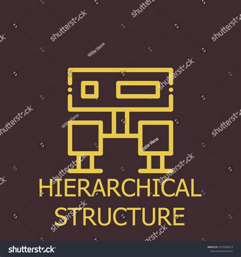 Outline Hierarchical Structure Vector Icon Hierarchical Stock Vector Royalty Free