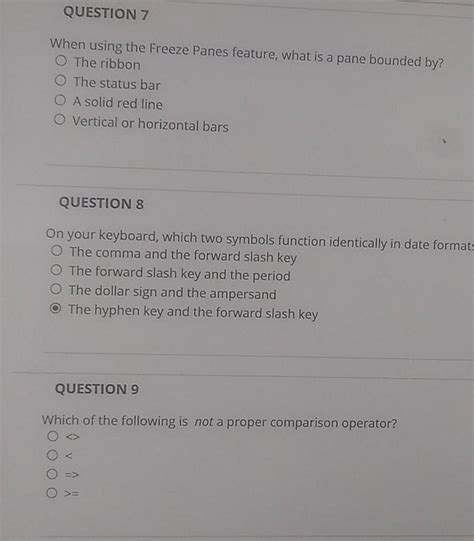 Solved QUESTION When Using The Freeze Panes Feature What Chegg Com