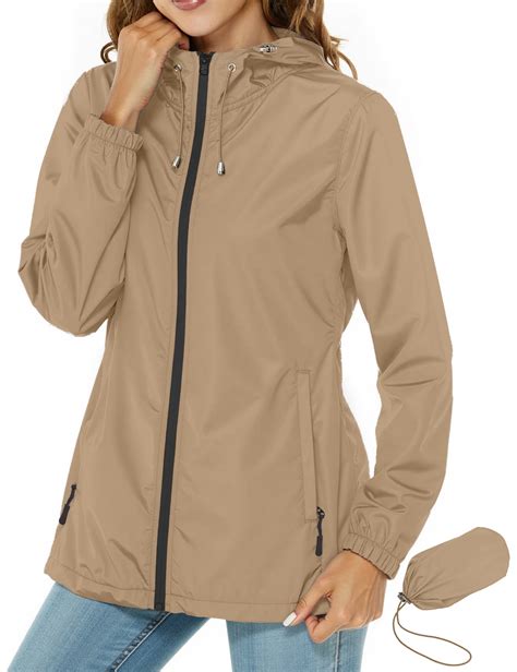 Rosvigor Women Lightweight Jackets Hooded Windbreaker Portable
