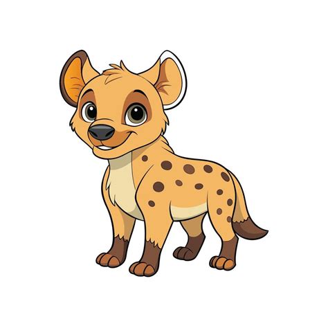 Cute Cartoon Hyena With A Friendly Smile And Spots 65892266 Vector Art
