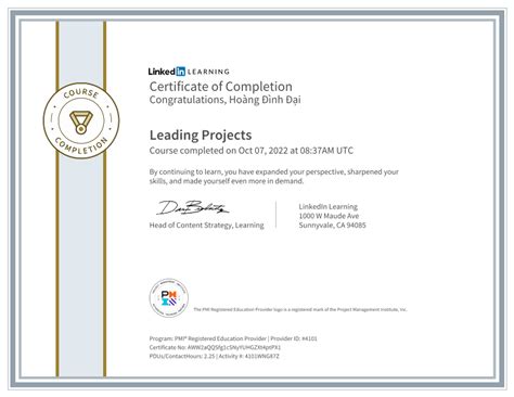Hoàng Đình Đại On Linkedin Certificate Of Completion