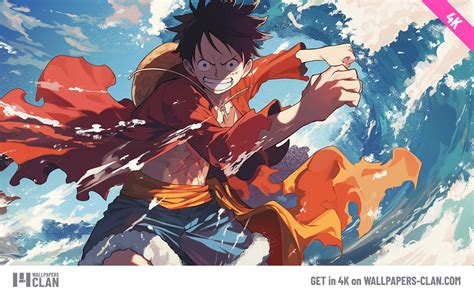 Anime One Piece Luffy Ocean Waves Desktop Wallpaper In 4k