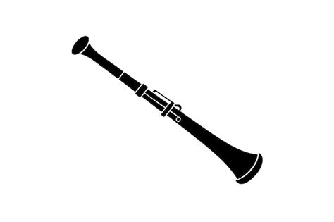 A Vintage Bassoon Silhouette Vector Icon Illustration On White
