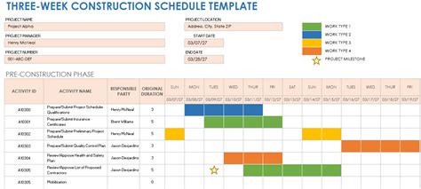 Commercial Construction Schedule Template Design And Creative Project