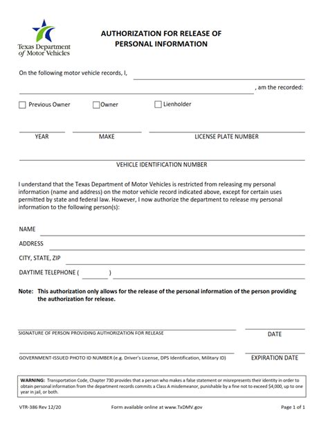Vtr Authorization For Release Of Personal Information Origin Form Studio