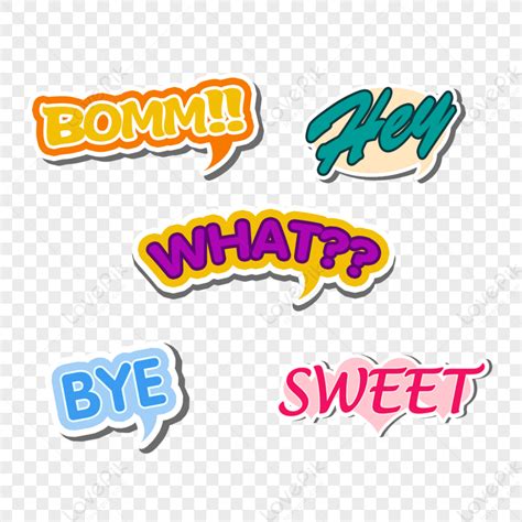 소셜 일상 언어 스티커 일러스트거품세트만화 Png 일러스트 무료 다운로드 Lovepik