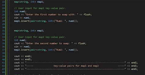 C Script Map Associative Container Update Key Value Pairs Using Swap Function And Find