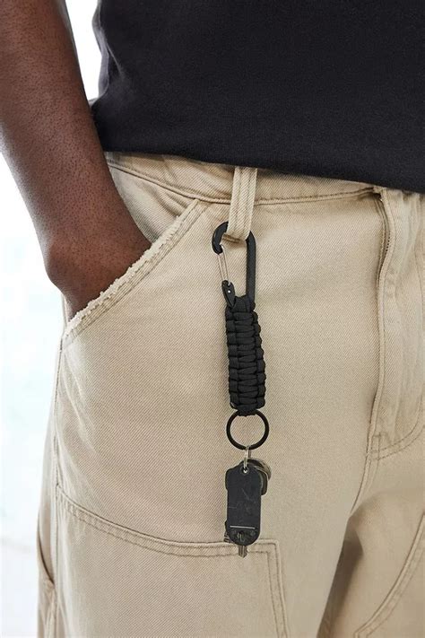 Uo Black Tech Bungee Keyring Urban Outfitters Uk