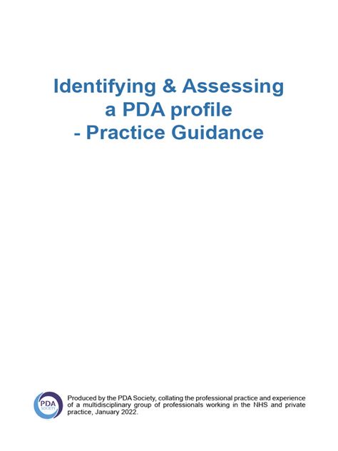 Pda Profile Identification Guide Pdf Autism Spectrum Behavioural