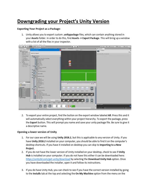 Downgrading Unity Project Version Pdf Utility Software Ibm Pc
