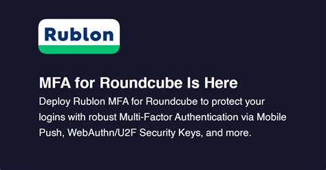 Our Roundcube Mfa Connector Is Here Rublon