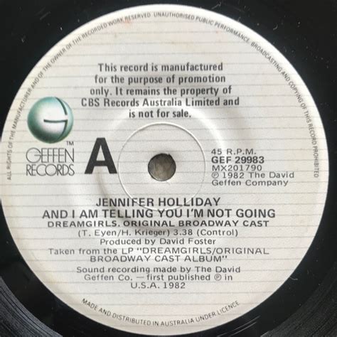 Jennifer Holliday And I Am Telling You Im Not Going Vinyl 7 45