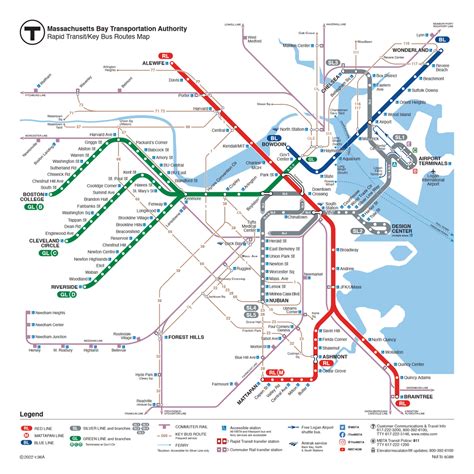 Mbta Map Circa August 20th 2022 Rtransit