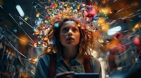 Premium Ai Image An Enormous Amount Of Data Explodes From The Cranium