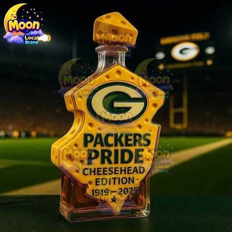Green Bay Packers Cheesehead Edition Whiskey Bottle Moonlocalbrand