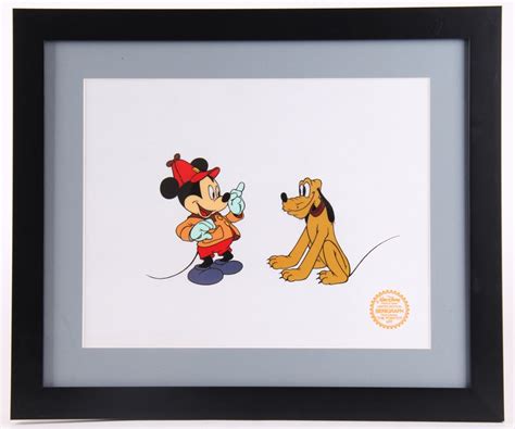 Mickey Mouse And Pluto The Pointer Art LE 16x19 Custom Framed Animation Sericel Pristine Auction