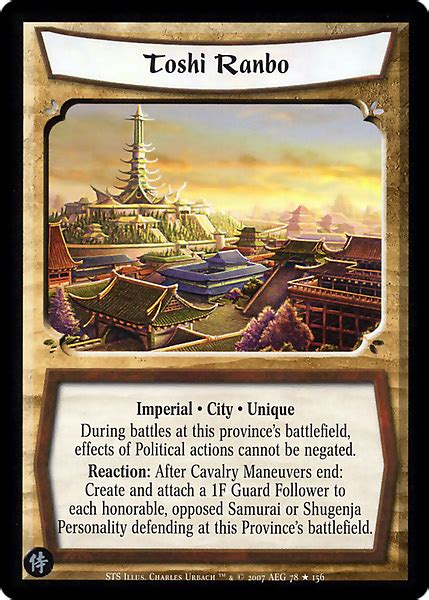 Toshi Ranbocard L5r Legend Of The Five Rings Wiki Fandom