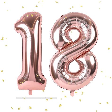 18 Number Balloon 18th Birthday Decorations Rose Gold Balloons Birthday