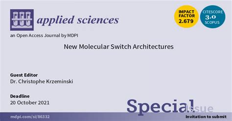 Applied Sciences Special Issue New Molecular Switch Architectures