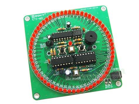 Red Countdown Timer 60s Rotary Electronic Clock Diy Kit Soldering