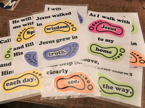 I Will Walk With Jesus Footprint Words Primary Singing