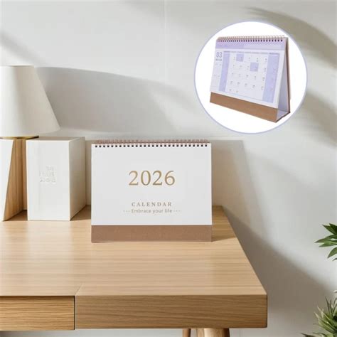 Standing Desk Calendar 2026 Full Year Monthly Table Planner Coil