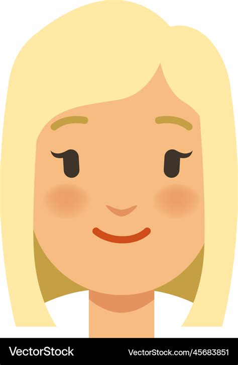 Cartoon Blonde Girl Head Young Woman Face Vector Image