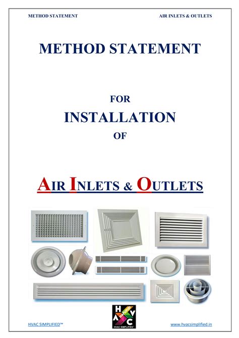 Solution Method Statement For Installation Of Air Inlets Outlets 1