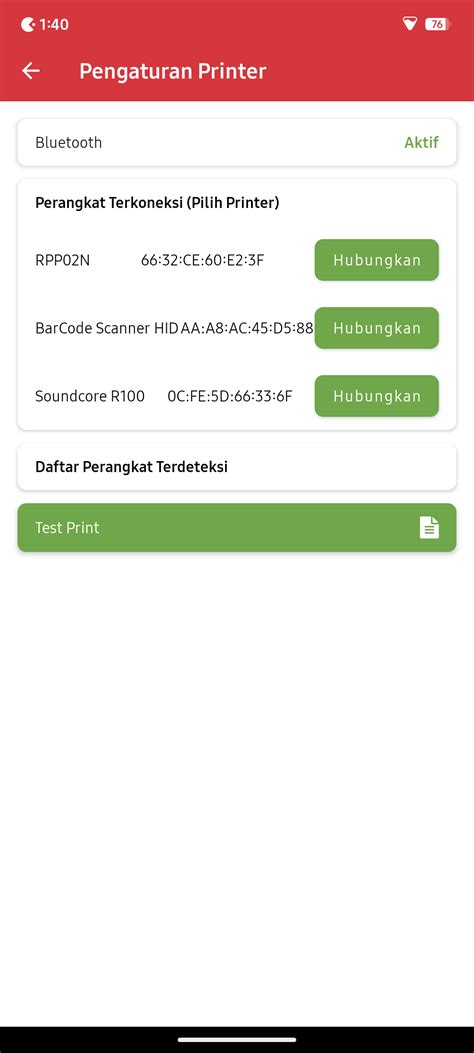 Pengaturan Printer Buku Koperasi