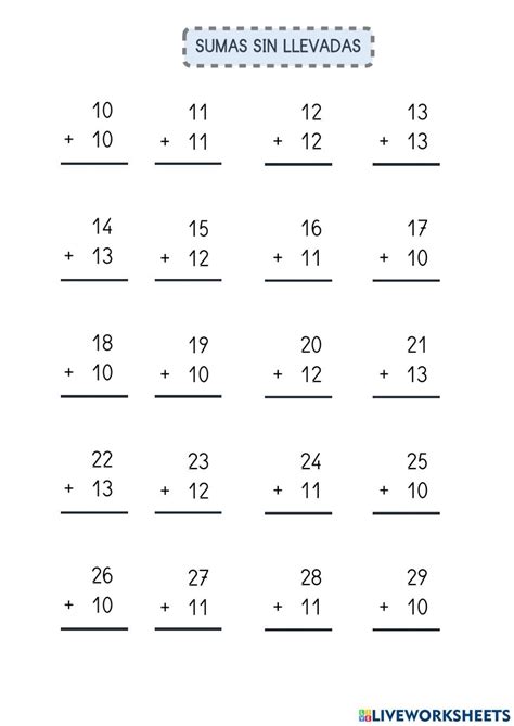 Sumas Sin Llevadas Interactive Worksheet For 1º De Primaria Math